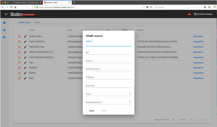 Manual Web – Shadow Tracker